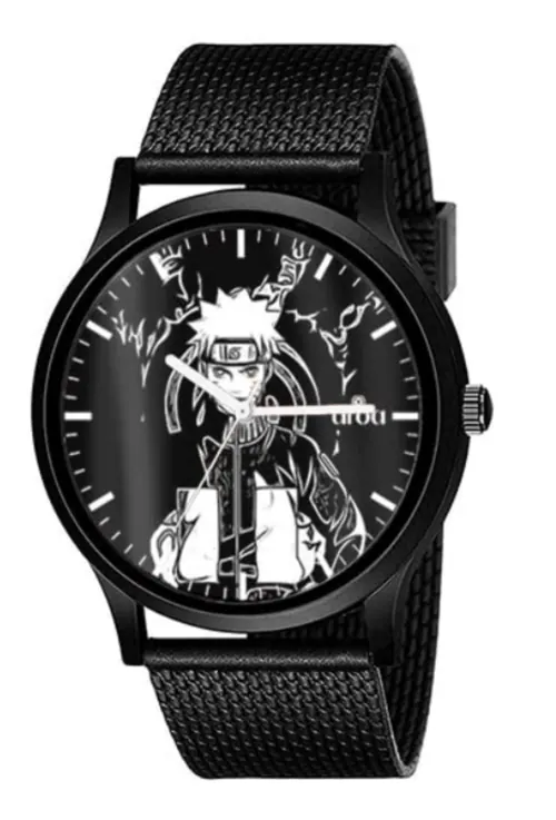 Buy AROA Watch New Watch for Naruto Uzumaki Comic Men Black Metal Type ...