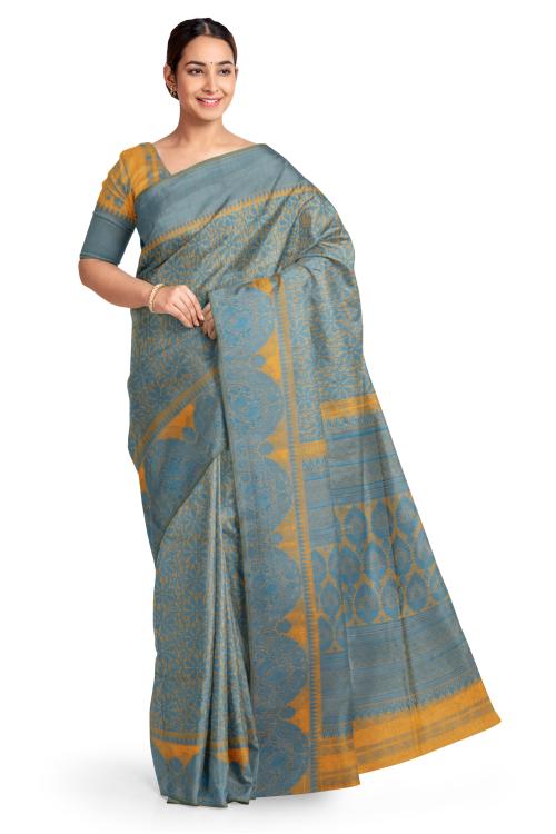 Buy KSR HANDLOOMS MUGA ALLOVER SAREE Online at Best Prices in India ...