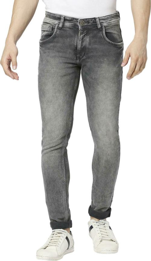 Buy TCI TRUE COLORS OF INDIA Men Grey Solid Denim Men'S Stretchable ...