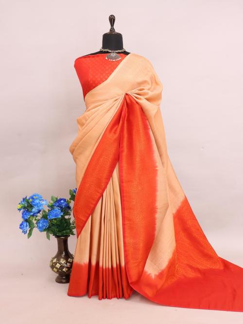 Buy Saree Exotica Soft Silk Rust Colour Grand Kubera Pattu & Rich Pallu ...