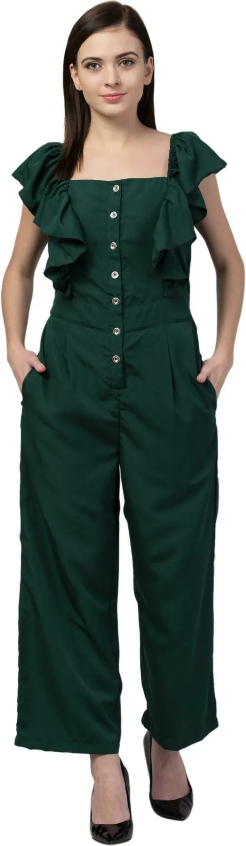 Buy Lilyn Women Green Solid Poly Crepe Jumpsuit (size XXL) Online at Best Prices in India - JioMart.