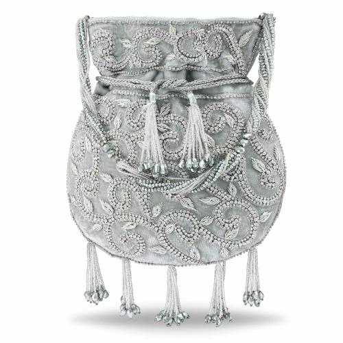 Peora Silver Fabric Potli Bags - JioMart