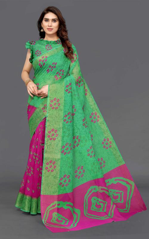 Buy SAREYA VEELA Fashion Women Yellow and Maroon Cotton Linen Sarees ...