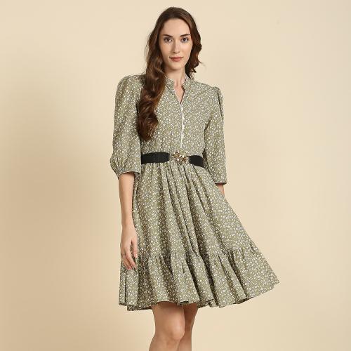 Buy Madhuram Women Short Western Dresses Style with Floral Printed and ...