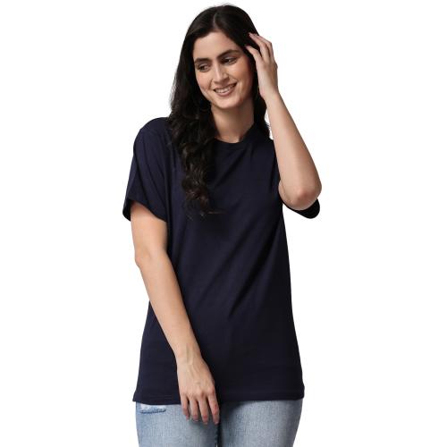 Buy The Label Bar Round Neck Boyfriend Style T-Shirt Online at Best ...