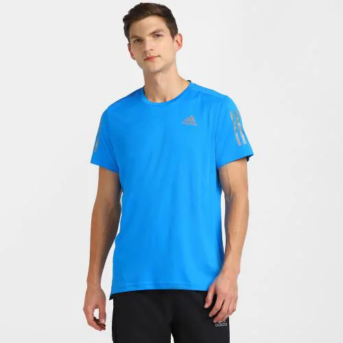 Buy Adidas Men OWN THE RUN TEE Blue Running T-shirts Online at Best ...
