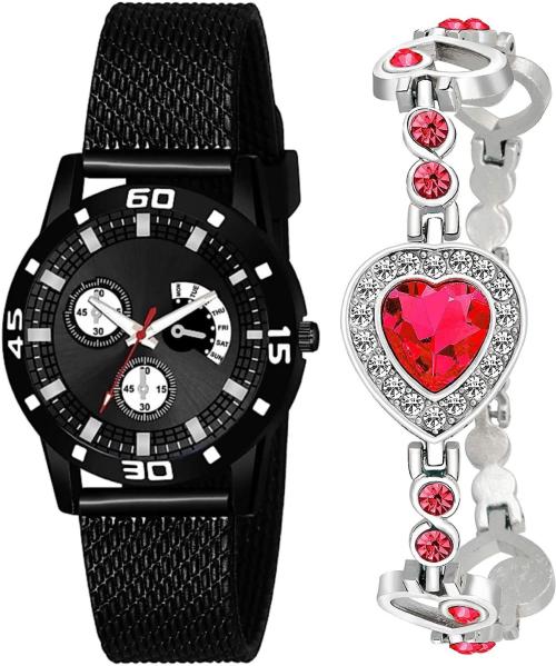 Buy Praizy Times Analog Multicolor Dial Black Strap Watch For Girls ...