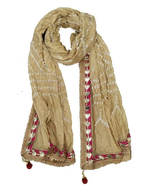 Buy DESI BUTIK Women's Silk Jaipuri Rajasthani Bandhani Bandhej Heavy ...