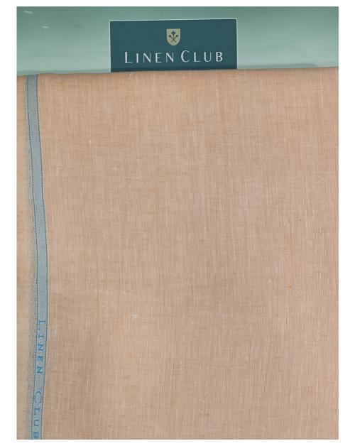 Buy Linen Club Men Peach Solid Linen Shirt Fabric Online at Best Prices ...