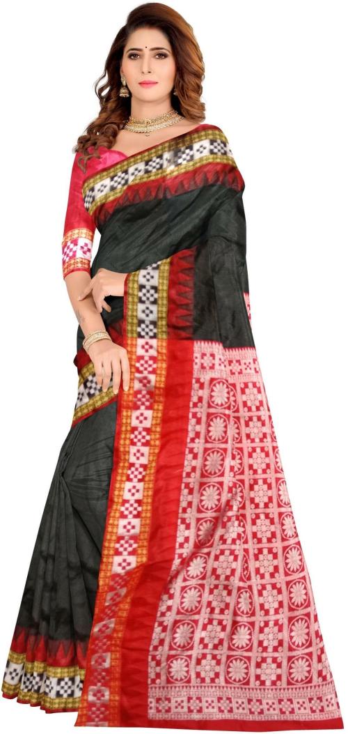 Buy GS Creation Hozaifa Sarees Women Black Woven Silk Blend Narayanpet Saree Online at Best ...