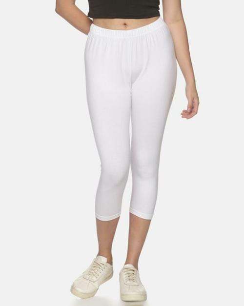 Buy NOTYET BY US Women White Solid Capris (40) Online at Best Prices in ...