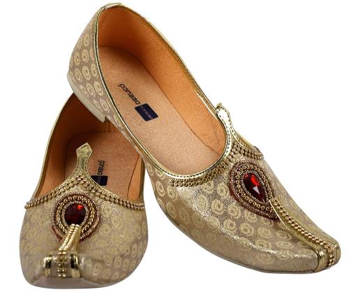 Buy DEEUCO Mens Ethnic Golden with Maroon Stone Design Wedding and ...