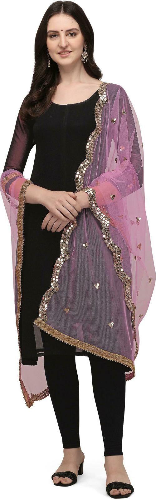 Buy Devangi Women Pink Embellished Net Dupatta Online at Best Prices in India - JioMart.