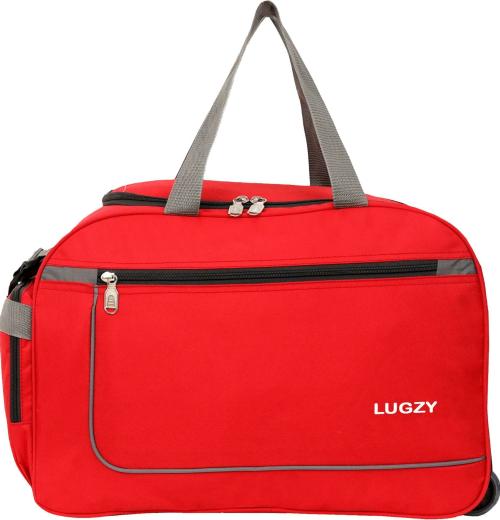 Buy Lugzy Red Polyester Duffel Bag With Wheels (Strolley) 70 Liter ...