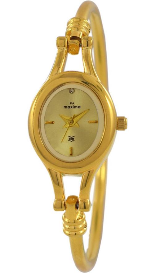 Buy Maxima Analog Gold Dial Gold Strap Watch For Women (O-64011BMLY ...
