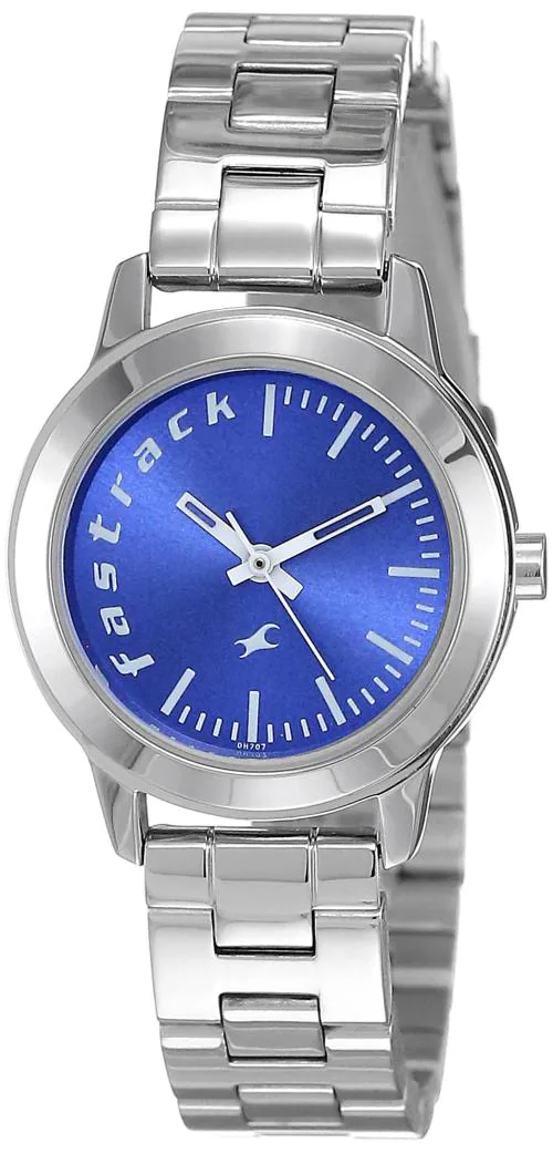 Buy Fastrack Analog Dial Blue Band Silver Fundamentals Watch ...