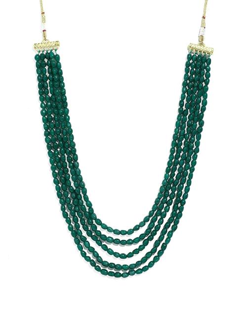 Buy Karatcart Metal Multilayered Green Beads Maharaja Moti Mala For Men ...