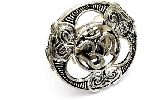 Buy Yash Jewels Emporium Silver-Plated Brass Adjustable Classic Ring ...