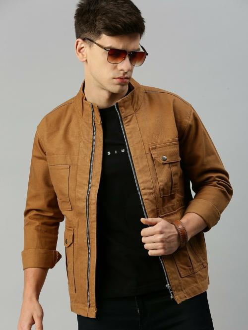 Buy VOXATI Mustard Men Denim Biker Jacket Online at Best Prices in ...