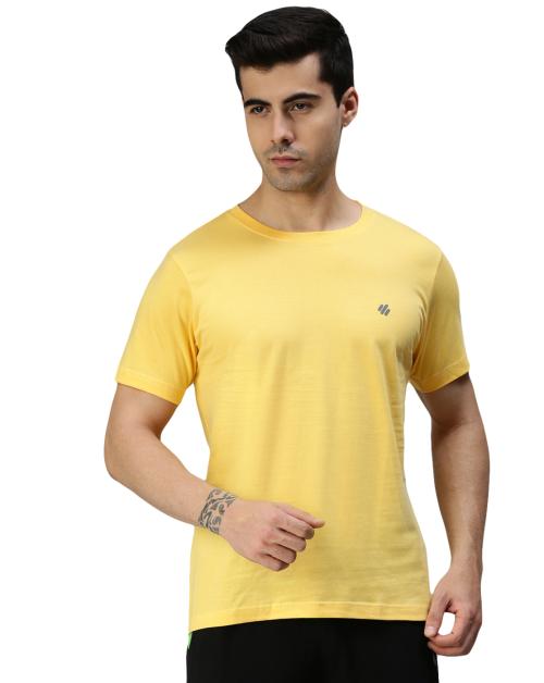 Buy Mens Cool Yellow Solid Round Neck T-Shirt Online at Best Prices in India - JioMart.
