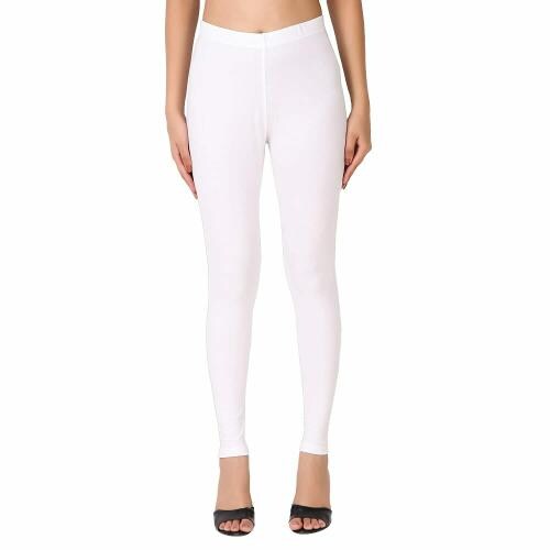 Buy Co Colors Women White Cotton Churidar Leggings Online at Best ...