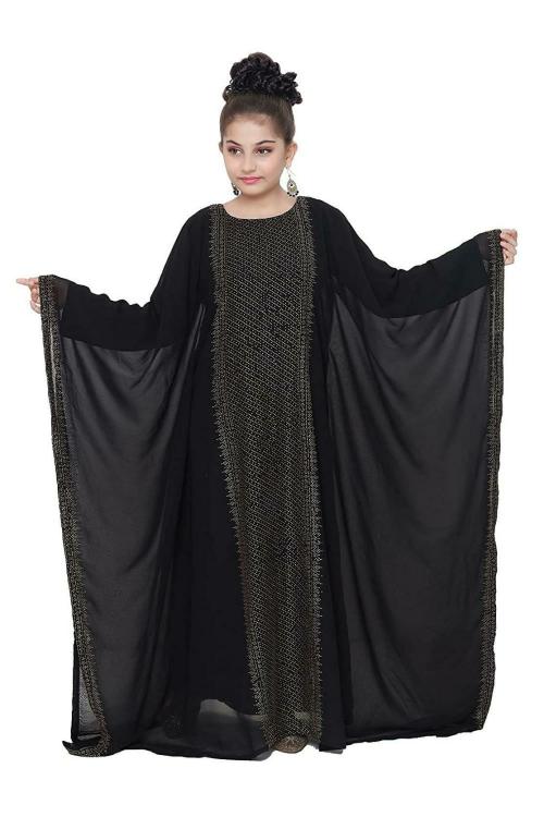 Buy Maxim Creation Girls Black Satin Maxi Dress, 9 to 10 years Online ...