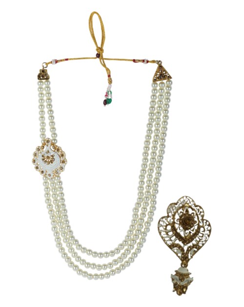 Buy JIYANSHI FASHION: Dulha groom sherwani Necklace/Moti Mala for Men ...