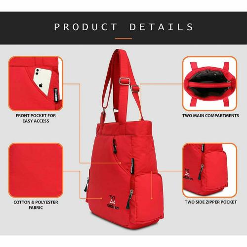 Buy Addixon Red Polyester And Silk Stylish Handbag (AE0001) Online at ...