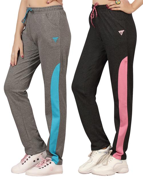 Buy GWA Women TrackPant CutPanel(Pack of 2) Online at Best Prices in ...