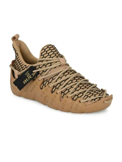Buy Bucik Men's Brown Mesh Lace-Up Running Sports Shoes Online at Best ...