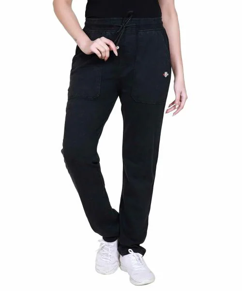 Buy Road Bumps Women Black Looper Knit Denim Lower | Women's Denim ...