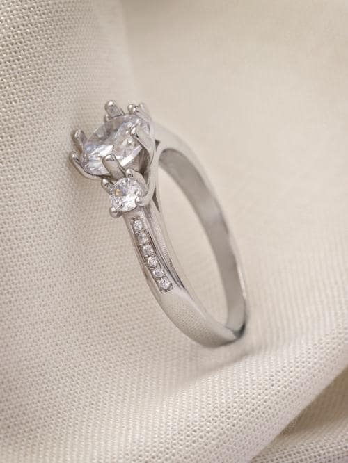 Buy Pissara by Sukkhi Ravishing 925 Sterling Silver Round Shaped Cubic ...