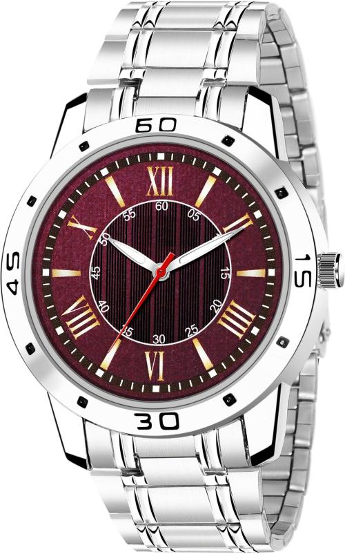 Buy Stojira Analog Maroon Dial Silver Strap Wrist Watch For Men Online ...