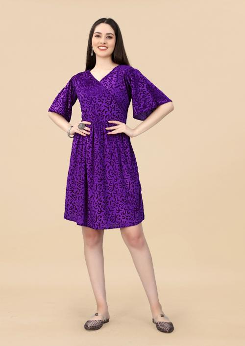 Buy Julee Women's Velvet Flare Dress Online at Best Prices in India ...