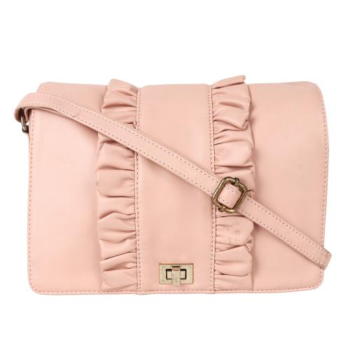 Buy ANTIN Blush Pink Colour Ruffle Flap Sling Bags Online at Best ...