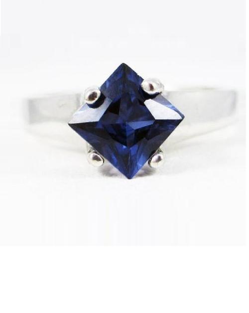 Buy Ceylonmine Natural Blue Sapphire Stone Silver Plated Ring Online at ...