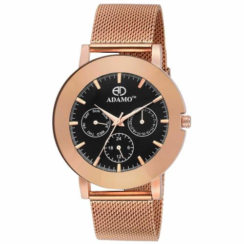 Buy ADAMO Multi-color-colorfunction Black Dial Working Inner Hands Men ...