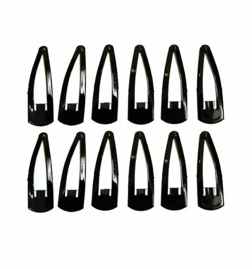 Buy GADINFASHION Black Metal Womens Tic Tac Hair Clips (Pack of 12 ...