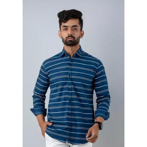 Buy VCOM Cotton Blend Long Sleeve Spread Collar Stylish Shirt for Men ...