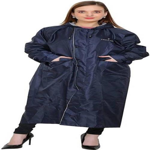 Buy YOUTH ROBE Women Dark Blue Solid Polyester Raincoat - XXL Online at ...