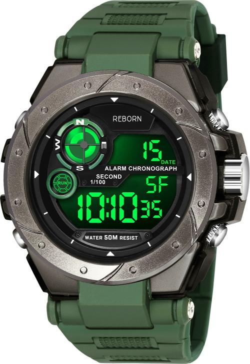 Buy Reborn Digital Watch Black Dail Strap Wrist Digital Watch for Men ...