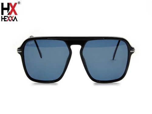 Buy HEXXA Fancy Polycarbonate Lens Metal Frame Ractangular Sunglasses ...