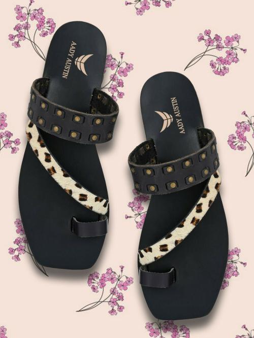 Buy Aady Austin Leather Flats - Black Online at Best Prices in India ...