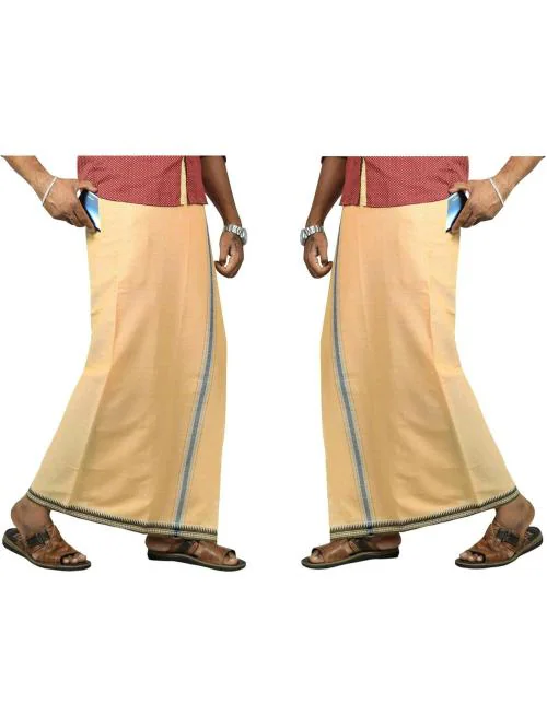 Buy PRAKASAM COTTON COTTON Mens Kerala Thalapathi Border 2Way pocket ...