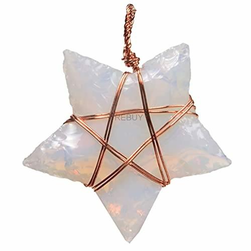 Buy REBUY Cryatal Opalite Wire Wrapped Star Pendant Online at Best ...