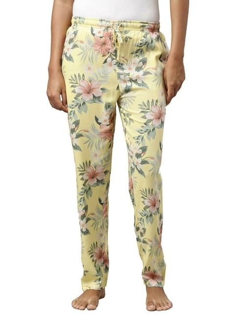 Buy GO COLORS Store Women Yellow Printed Viscose Pants Online at Best ...