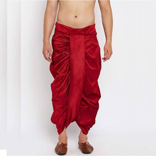 Buy FANZI Red Silk Dhoti for Men Online at Best Prices in India - JioMart.