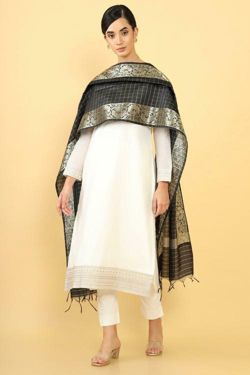 Buy SOCH Women Black Woven Single Dupatta (Free Size) Online at Best ...