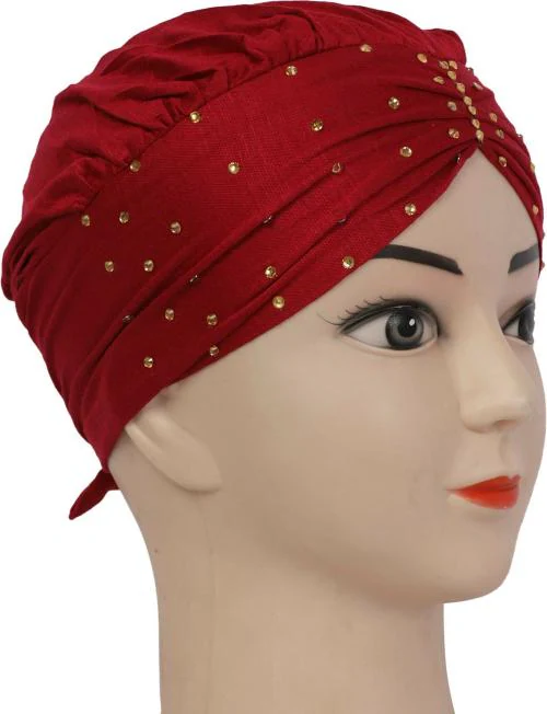 Buy Monati Women Maroon Embellished Cotton Lycra Underhijab Pre Tied ...