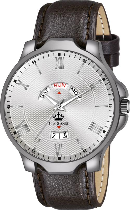 Buy LIMESTONE Analog Silver Dial Brown Strap Watch For Men (LS2965 ...